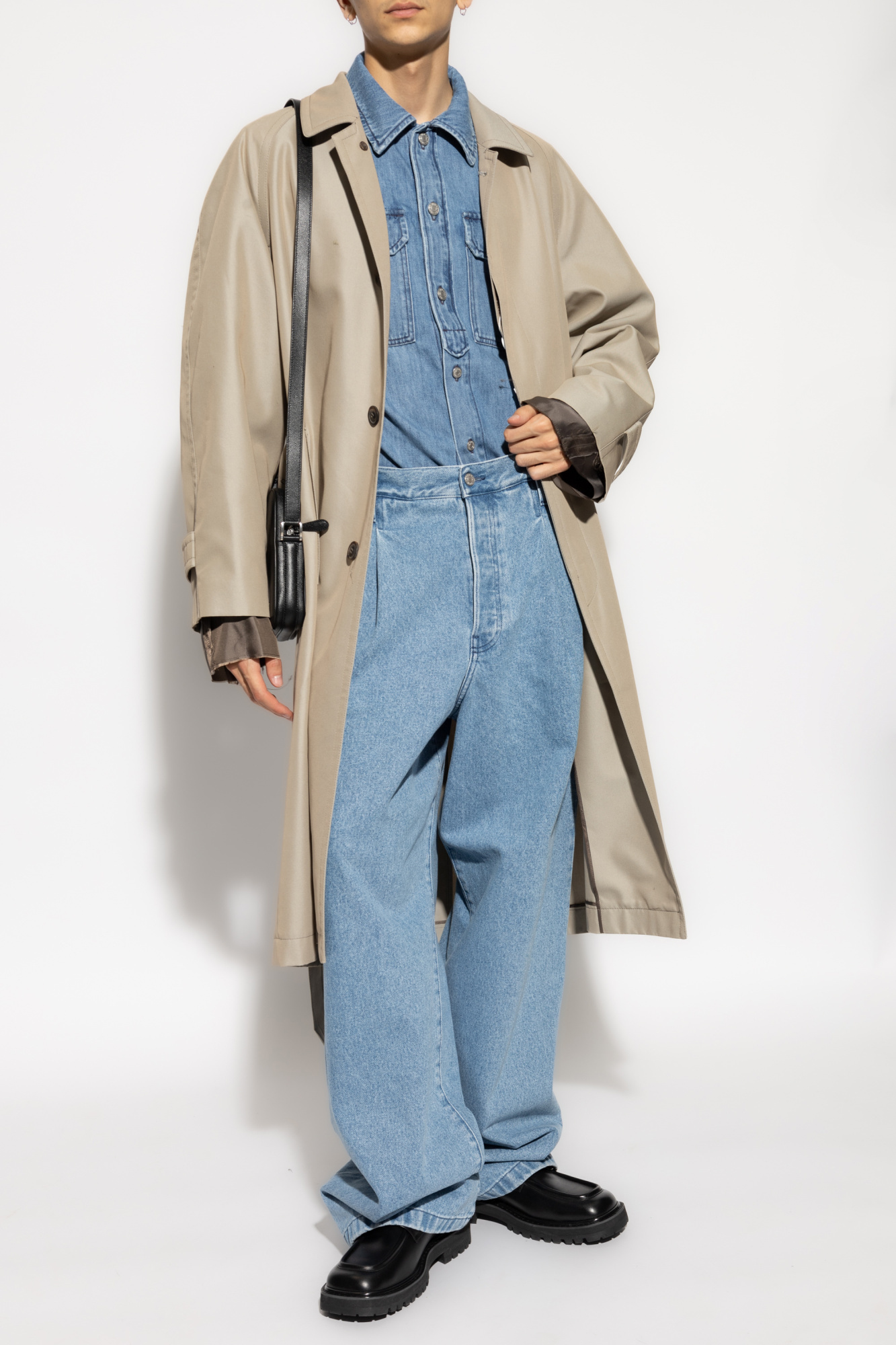 DRIES VAN NOTEN Dries Van Noten Pleated Wide-Leg Denim Trousers